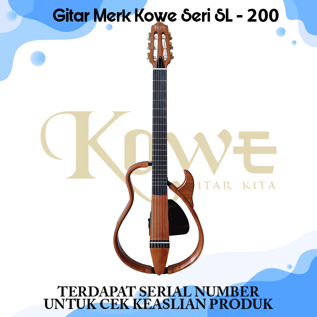 Gitar Akustik Elektrik Silent Merk Kowe seri SL-200 - Kowe Gitar Kita